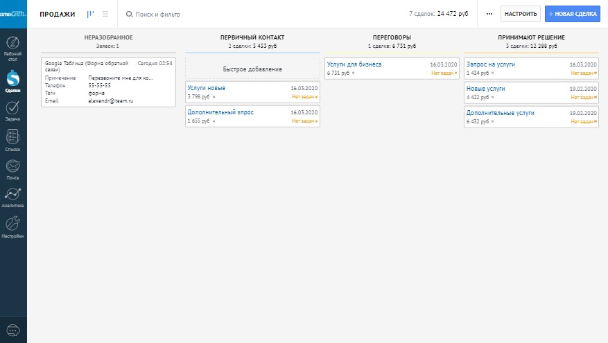 Интеграция amoCRM и Google Таблицы — как подключить Google Sheets к CRM, настройка